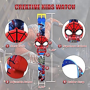 Joyday Superhero Kids Watch, Kids Digital Watch for Boys Girls, Easy Read Cute Cartoon Wrist Watches Toy, Gift for Holiday, Birthday, Christmas