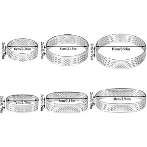 WSNM Steel Perforated Tart Rings,Heat-Resistant Porous Cake Mousse Molds,Non-Stick Bottom Tower Pie Cake Rings
