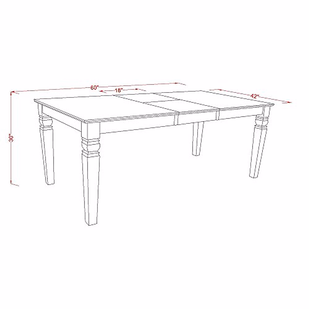 EAST WEST FURNITURE Dining room sets for 6 -Dining Table and 6 dinette Chairs