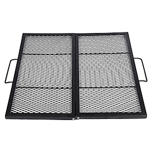 Lineslife Square Fire Pit Cooking Grill Grates, Folding Outdoor Campfire BBQ Grill Rack with Handles, Portable Outside Camping Gear Cookware and Accessory, 30 Inch
