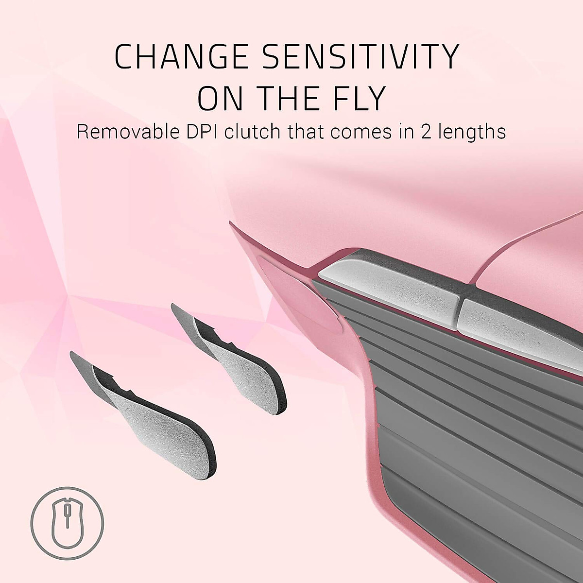 Razer Basilisk Gaming Mouse: 16,000 DPI Optical Sensor - Chroma RGB Lighting - 8 Programmable Buttons - Mechanical Switches - Customizable Scroll Resistance - Quartz Pink