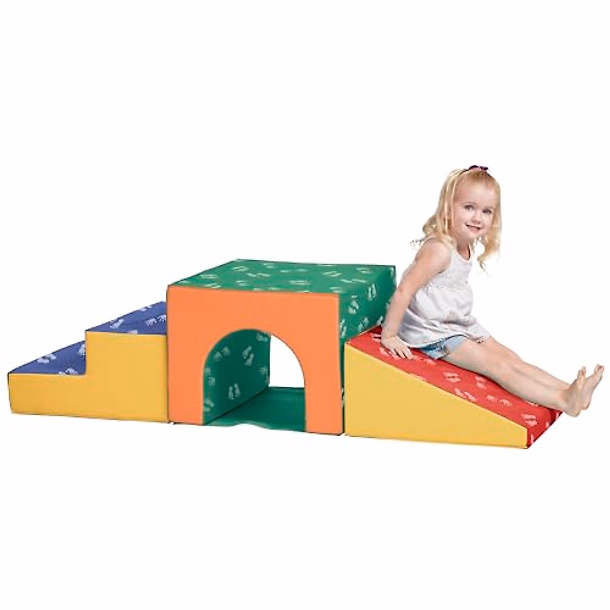 ECR4Kids SoftZone Single Tunnel Climber, Toddler Playset, Assorted, 3-Piece