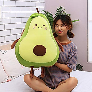 XICHEN 27 Inch Green Large Simulation Avocado Plush Toy Doll Sleeping Pillow Doll Doll, Holiday Warm Gift Plush Toy Pillows (Seated)