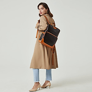 BOSTANTEN Genuine Leather 15.6 inch Laptop Backpack for Women Computer Bag College Casual Backpack