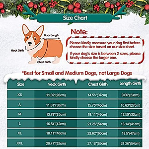 EMUST Dog Christmas Clothes, Cute Reindeer Hooded Christmas Dog Sweaters for Cat/Kitten/Puppy, Green, S