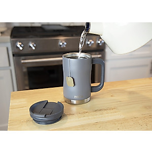 MIRA Vacuum Insulated Coffee Mug with Handle, 14oz Stainless Steel Tea Coffee Travel Mug, Double Wall Reusable thermal Coffee Cup with Lid, Slate Gray