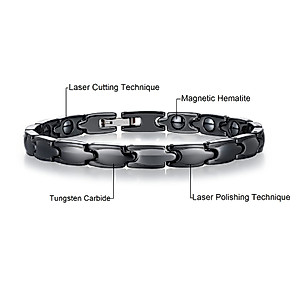 Women's Tungsten Carbide Magnetic Therapy Bracelet Pain Relief for Arthritis and Carpal Tunnel Women Fashion Bracelet