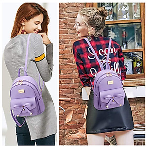 I IHAYNER Girls Bowknot Cute Leather Backpack Mini Backpack Purse for Women Turquoise