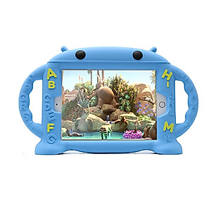 Kids Case for iPad Mini 5/4/3/2/1 Shockproof Silicone Protective Cover Handle Stand Case Fit Apple New iPad Mini 5th Generation 7.9" 2019 [CHINFAI Cartoon Robot Series] (Blue)
