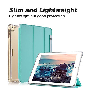 Valkit iPad Pro 9.7 Case 2016 (Old Model), Smart Slim Stand Translucent Frosted Back Cover with Pencil Holder for Apple iPad Pro 9.7 Inch (A1673 A1674 A1681) with Auto Wake/Sleep,Green