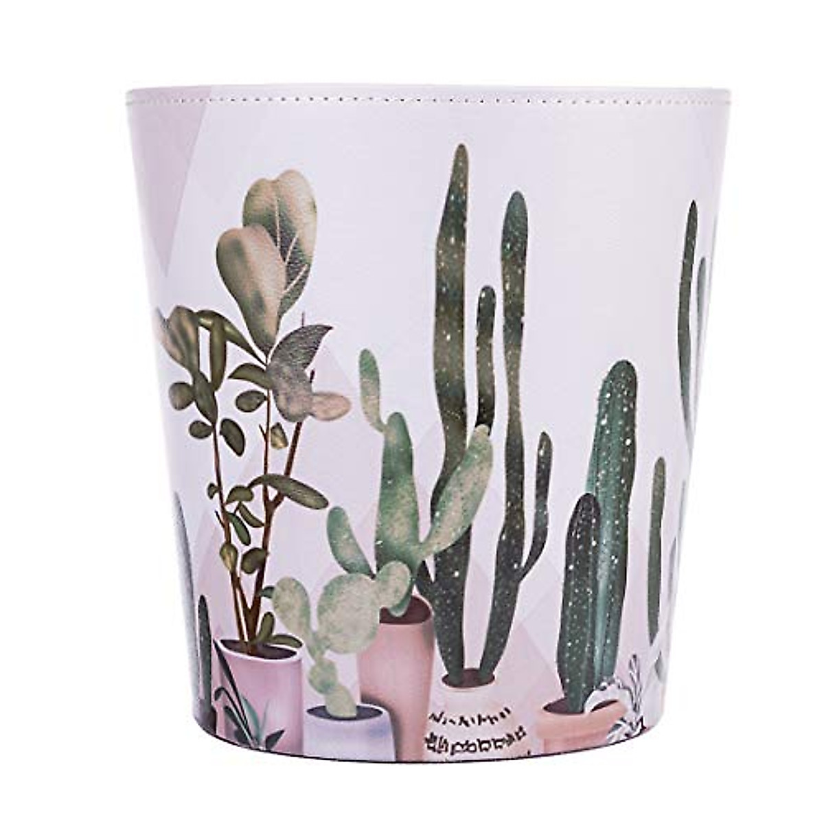 Scakbyer 10L/2.64 Gallon PU Leather Trash Can Decorative Waterproof Wastebasket Paper Basket Garbage Bin for Home Office Bathroom