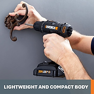 Worx 20V 3/8" Cordless Drill with 84pc Accessory Kit, Variable 2-Speed Drill Set 265 In-Lbs Torque 20+1 Clutch, Lightweight Compact Drill Driver 3/8-Inch Keyless Chuck – Battery & Charger Included