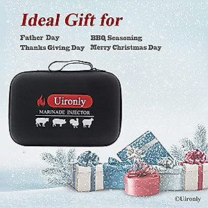 Uironly Meat Injector,Turkey Seasoning Injection Kit with 3 Professional Marinade Injector Needles for Grill Smoker BBQ Brisket; Include User Manual, E-Book - Storage Case
