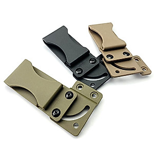 2 Sets Nylon Pocket Clip with Screws Fits for Kydex Sheath Knife Case, Universal Deep Carry Back Clip DIY Accessory(Brown,Small)