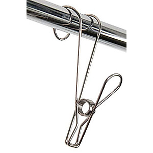HOME-X Travel Hanging Clothes Pins, Clothes Clips Hooks, Portable Hangers for Clothes, Boot Hooks, Heavy Duty Metal Clips, 5 Pack, 4" L x 2 ½” W x 1" H