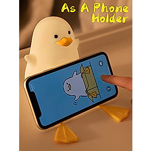 Ammonite Nursery Night Light, Cute Silicone Duck Lamp for Kids, Soft Silicone Kids Nursery Nightlight USB LED Touch Lamp Kids Bedroom Decor as Xmas Birthday Gifts for Boys Girls