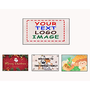 Custom Personalized Door Mat, Customized Photo Text Non-Slip Washable Mat for Bedroom Room Garden Office, Home Decorative (23"x46")