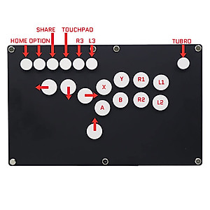 B1-PS-B Ultra-Thin All Buttons Arcade Joystick Game Controller For For PS5/PS4/PS3/PC Black Matte Acrylic Panel
