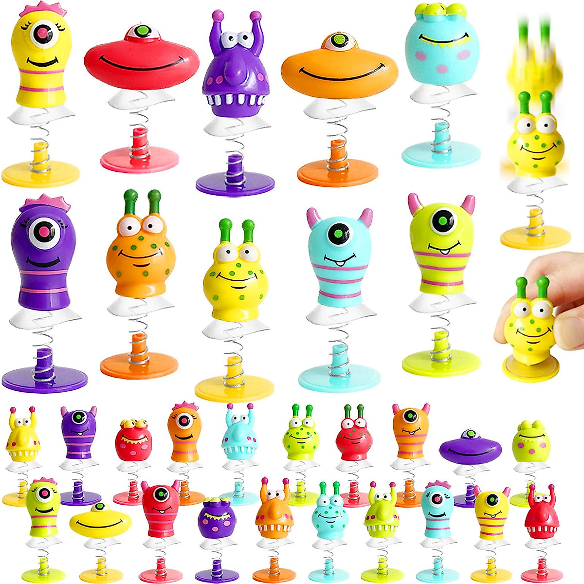 Eerrhhaq 30 PCS Spring Launchers Toys,Big Eye Monster Jumping Popper Toy,Pop Up Bouncy Spring Toys for Kids,Pinata Toys,Goodie Bags,Classroom Prizes