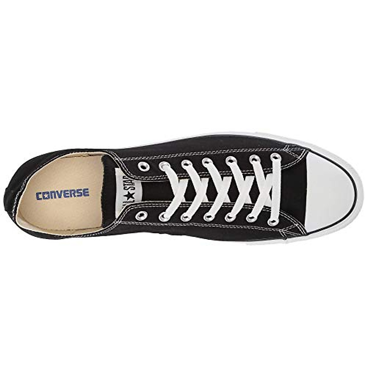 Converse M9166- Chuck Taylor All Star Unisex Ox Low Top Black Sneakers, 9 Women/7 Men