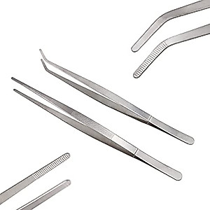 Supkeyer 3in1 Feeding Tool Reptile Feeding Tongs Cricket Clamp Bug Scooper, Cleaning Supplies Scooper+ 2x Tweezers for Reptile, Hedgehog, Hamsters, Guinea Pig,Lizard, Spider Bearded Dragon (Blue)