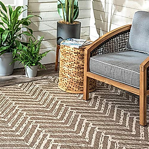 nuLOOM Macklin Herringbone Indoor/Outdoor Area Rug, 5' 3" x 7' 6", Brown