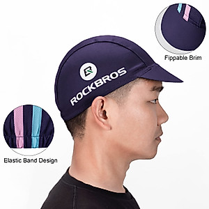 ROCKBROS Men's Cycling Cap Breathable Sun Proof Helmet Liner Hat Blue Purple