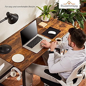 Computer Desk with Drawer Home Office Desks 48 Inch Writing Desk Work Desk PC Table Study Desk with 2 Tiers Drawers Storage Shelf Headphone Hook, Modern Simple Style Laptop Desk for Bedroom, Gaming