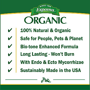 Espoma Organic Bio-Tone Starter Plus 4-3-3 Natural & Organic Starter Plant Food with Both Endo & Ecto Mycorrhizae; 18 lb. Bag; The Ultimate Starter Plant Food