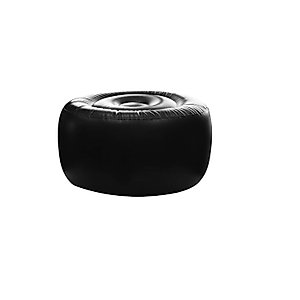 FBTS Prime Outdoor Patio Inflatable Foot Stools and Ottomans Insert Replacement Round 21x9 Inch, Black