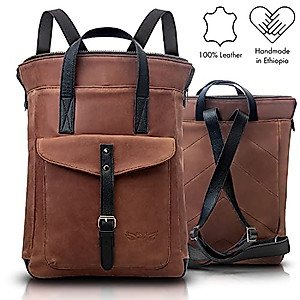 ORNA'S LEATHER ART | SWAN Everyday leather backpack for Women. Practical, Stylish and Spacious Women’s Bag. Real Leather in A Chic Backpack And Contemporary Design, (LIGHT BROWN)