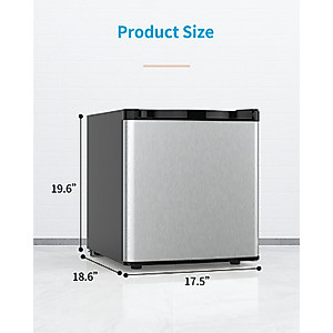 Compact Upright Freezer, Reversible Stainless Steel Door, Single Door, Adjustable Removable (Silver, 1.1 Cu. Ft.)