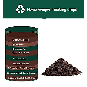 SKGFKYRM Garden Compost Bag Garden Waste Bin Organic Composts Bags Compost Accelerator Composting Tumbler Outdoor Composting & Yard Waste Bins for Kitchen and Garden Waste Collapsible Reusable 2PCS