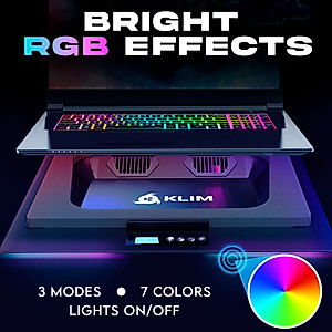 KLIM Everest Laptop Cooling Pad | New 2024 | Powerful Turbo-Fan 4300 RPM Laptop Cooler | Sealed Foam for Maximum Performance | Avoid Overheating and Protect Your Gaming Laptop | 14-17.3 in