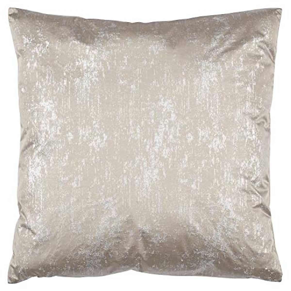 Amazon Brand – Rivet Modern Metallic Velvet Decorative Throw Pillow, Soft and Luxurious, 17" x 17", Silver