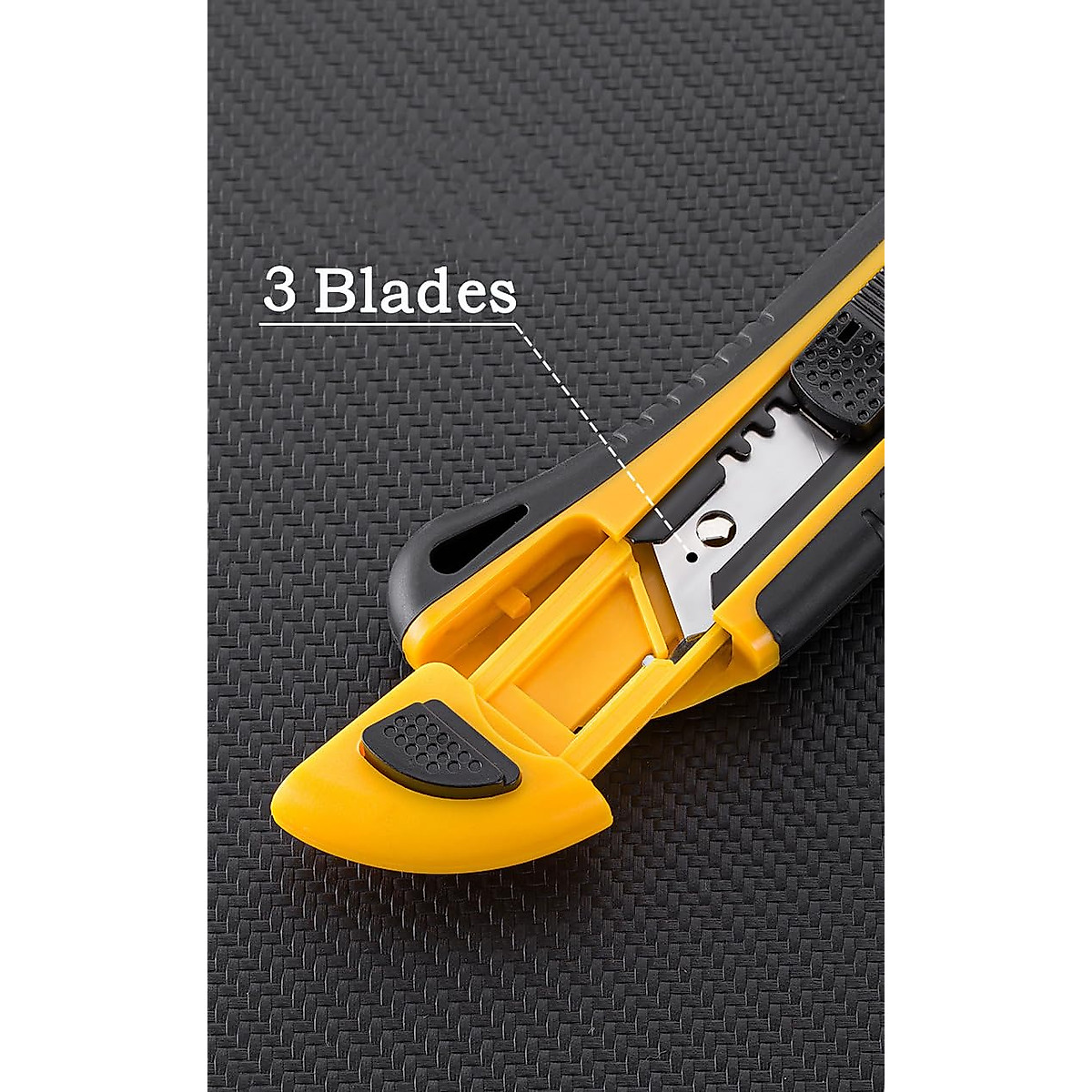 FeiLyKi 4-Pack 18mm box cutter retractable Construction knife Utility Knife Exacto knife,Rubber handle,10 SK5 Snap Off Blades-2051