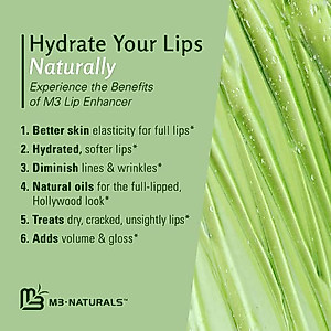 Collagen Lip Plumper Clinically Proven Lip Enhancer for Fuller Softer Lips Increased Elasticity Reduce Fine Lines Hydrating Plump Gloss Lipstick Primer by M3 Naturals