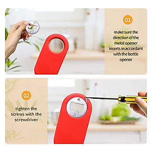 22 Sets Bottle Opener Inserts Stainless Steel Cap Opener Inserts Kit with Screws Metal Beer Wine Hardware Parts Accessories for Resin Molds Bottle Opener DIY Spanner Parts Gift Wedding Favors