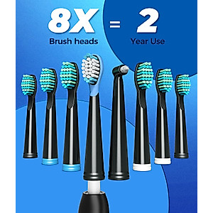 TEETHEORY Sonic Electric Toothbrushes for Adults and Kids, 8 Brush Heads Electric Toothbrush with 40000 VPM Deep Clean 5 Modes, Rechargeable Toothbrushes Fast Charge 4 Hours Last 30 Days