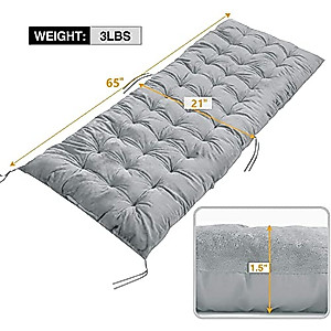 REDCAMP Chaise Lounge Chair Cushion for Patio Furniture, Thicker Soft Comfortable Zero Gravity Chair Pad for Outdoor Indoor Home Office, Grey 65"x21"