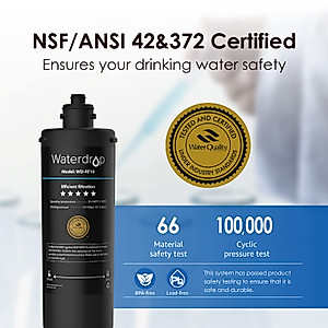 Waterdrop 10UA Under Sink Water Filter System and RF10 Replacement Filter Cartridge for 10UA/10UB Under Sink Water Filter