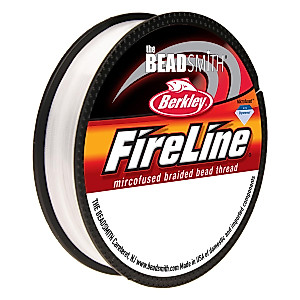 The Beadsmith Fireline by Berkley – Micro-Fused Braided Thread – 6lb. Test, .006”/.15mm Diameter, 50 Yard Spool, Crystal Color – Super Strong Stringing Material for Jewelry Making and Bead Weaving