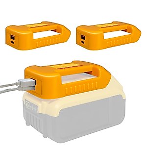 BTRUI 2 Pack USB Charger Adapter for Dewalt 20V Battery with USB & Type-C Fast Charging Interface USB Charger (Adapter Only)