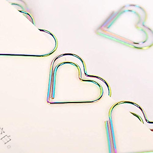 Funny live Hot Plating Color Beautiful Rainbow Love Bookmarks Dazzle Beautiful DIY Paper Clips,12 Pieces per Box