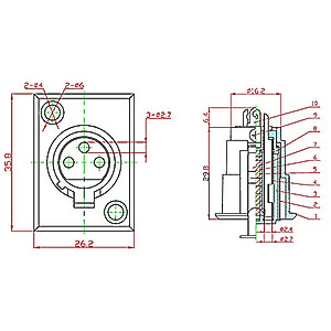 CERRXIAN XLR 3 Pin Female Jack Socket Keystone Wall Plate Panel Mount Audio Microphone Connector Adapter Converter (2-Pack)