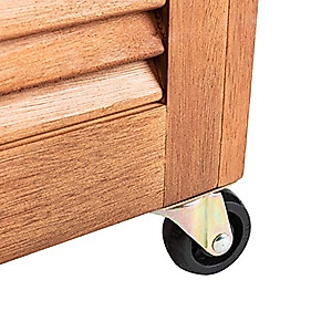 Safavieh PAT7038A Outdoor Collection Elina Teak 47.2" Cushion Deck Box, Natural