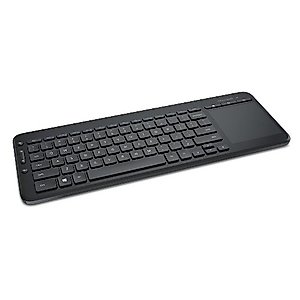 Microsoft Wireless All-In-One Media Keyboard,Black - Wireless Keyboard with Track Pad. USB Wireless Receiver. Spill Resistant Design. 2AAA Batteries Included.