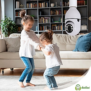 Keilini Light Bulb Security Camera, Keilani Light Bulb Security Camera, Keilini Security Camera, 360°Panoramic Surveillance Cam, 2.4GHz WiFi Smart 1080P Outdoor Security Camera Motion Detection