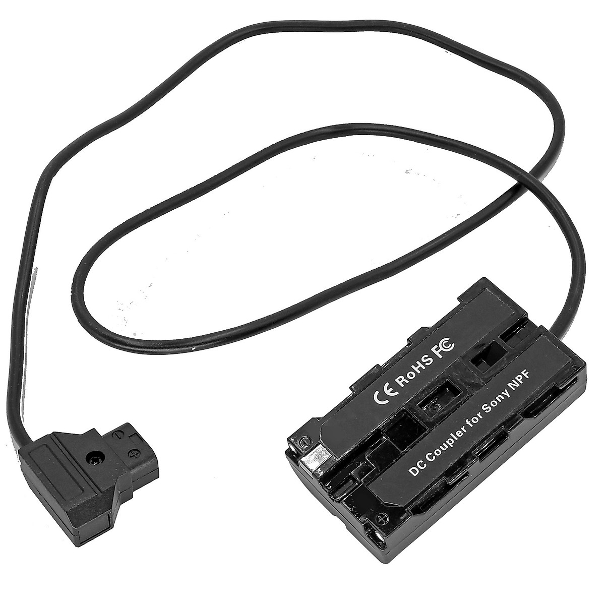 GyroVu High Power (4.5A) D-Tap to Dummy Battery 30” Straight Adapter Cable to Replace NP-F550, NP-F570, NP-F970 Sony-L Batteries to Power DCRVX2100, HDRFX1, HD1000U & HVRZ1U Cameras (V12)