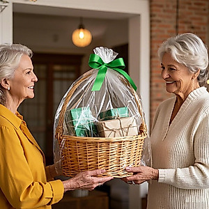 Morepack Large Cello/Cellophane Bags,30x 40 Inches Clear Basket Bags OPP Plastic Cellophane Wrap for Gift Baskets Packaging 5 Pieces